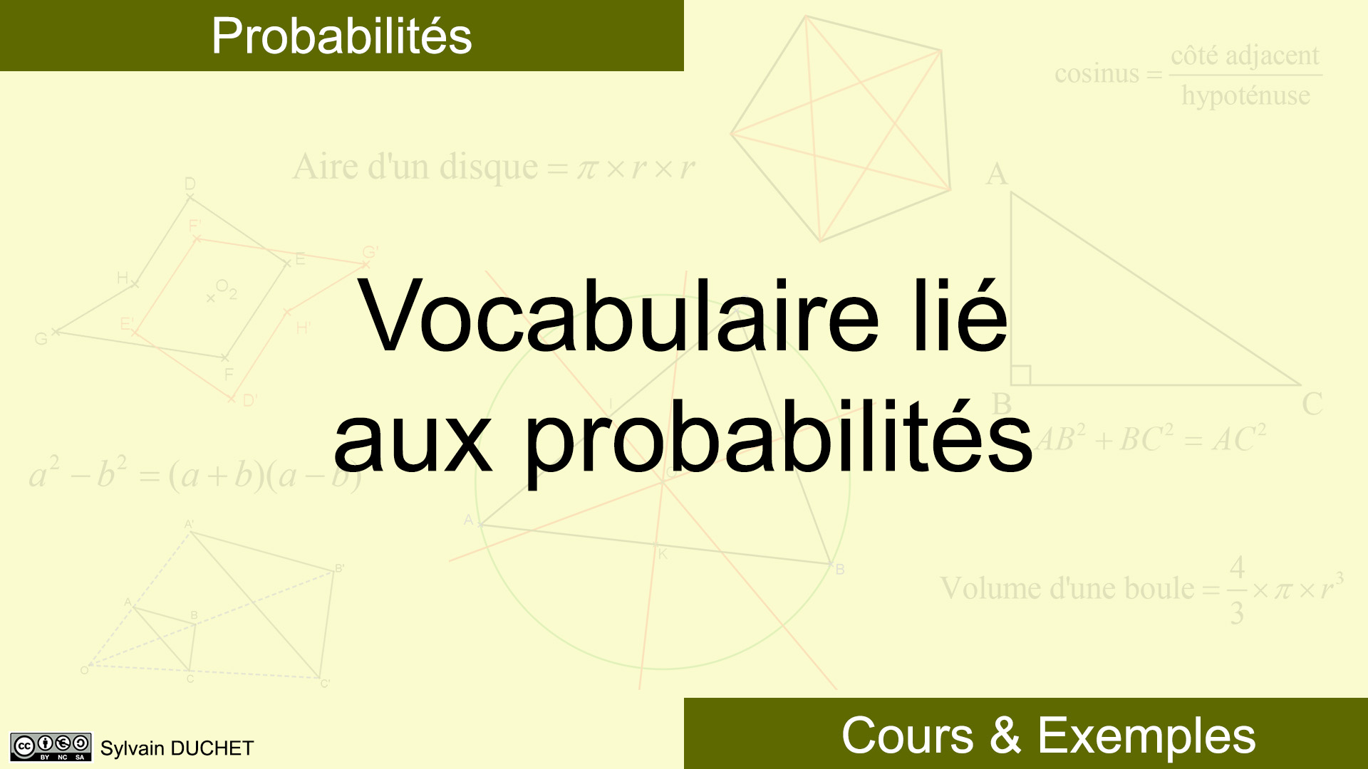 Pod - Vocabulaire Lié Aux Probabilités